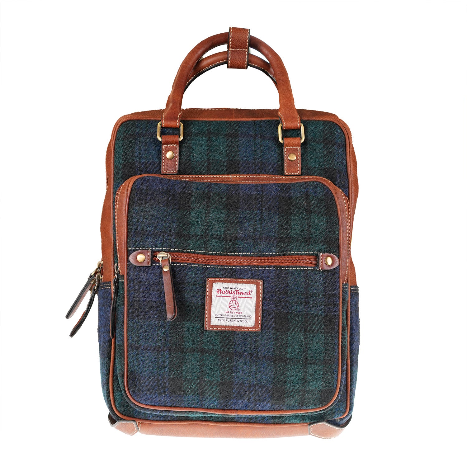 Harris Tweed & Leather Large Backpack – KILT.CO.UK