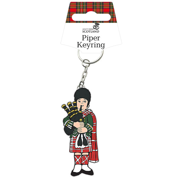 Scottish Metal & Epoxy Keyrings – Piper, Nessie, Bagpipes or Coo – KILT ...